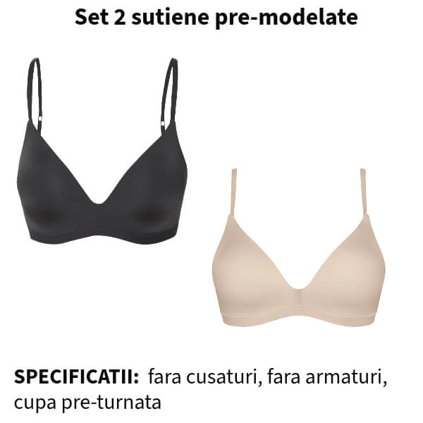Set 2 sutiene 'Mariana' pre-modelate fara armaturi - marimi 85-100 C-E ...